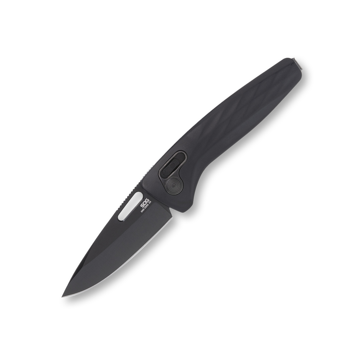 SOG One Zero XR Folding Knife 3.11 Inch Plain Black TiNi Drop Point