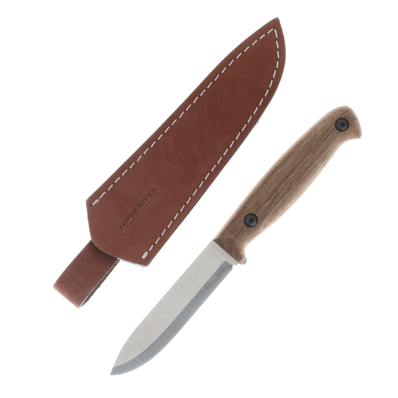 BPS Knives Compact Camping Fixed Blade Knife Walnut Handle 3.63in ...