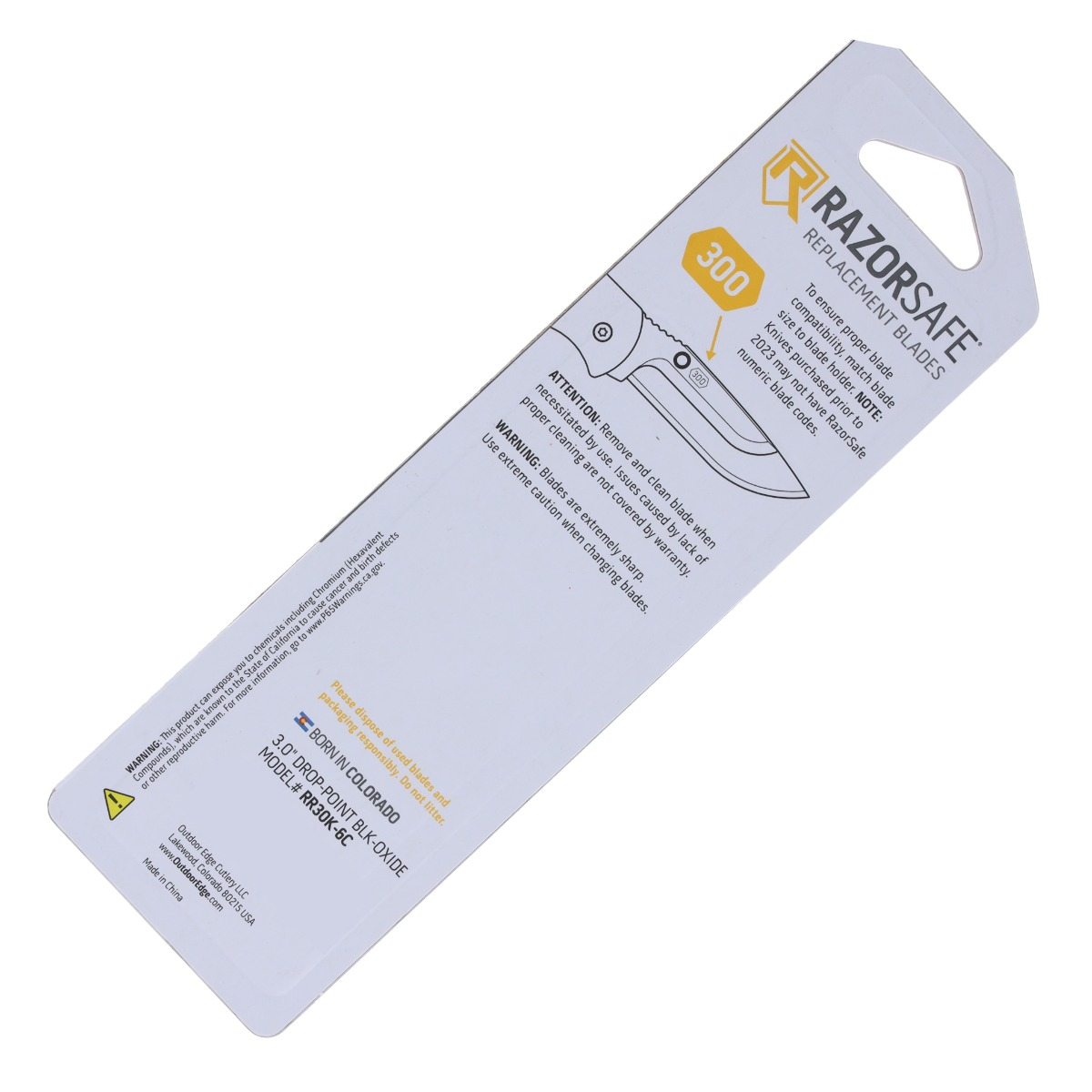 Outdoor Edge 3" Drop Point Blade Pack (6 Blades) OERR30K-6C - Smoky ...