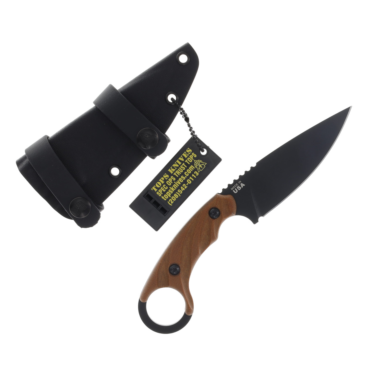 TOPS CUT 4.0 Fixed Blade Knife Tan Micarta TPCUT40 - Smoky Mountain ...