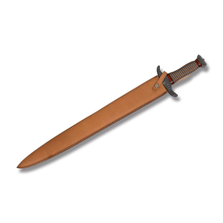 Knight's Sword with Tri-Color Wire Wrapped Handle and Damascus Steel ...