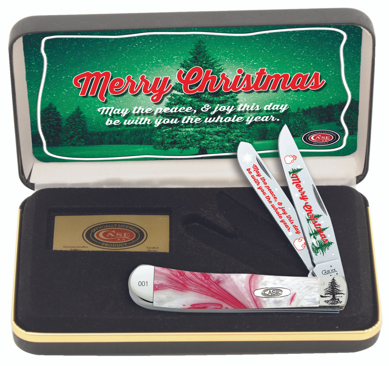 Case XX Merry Christmas Peppermint Corelon Trapper Folding Knife with ...