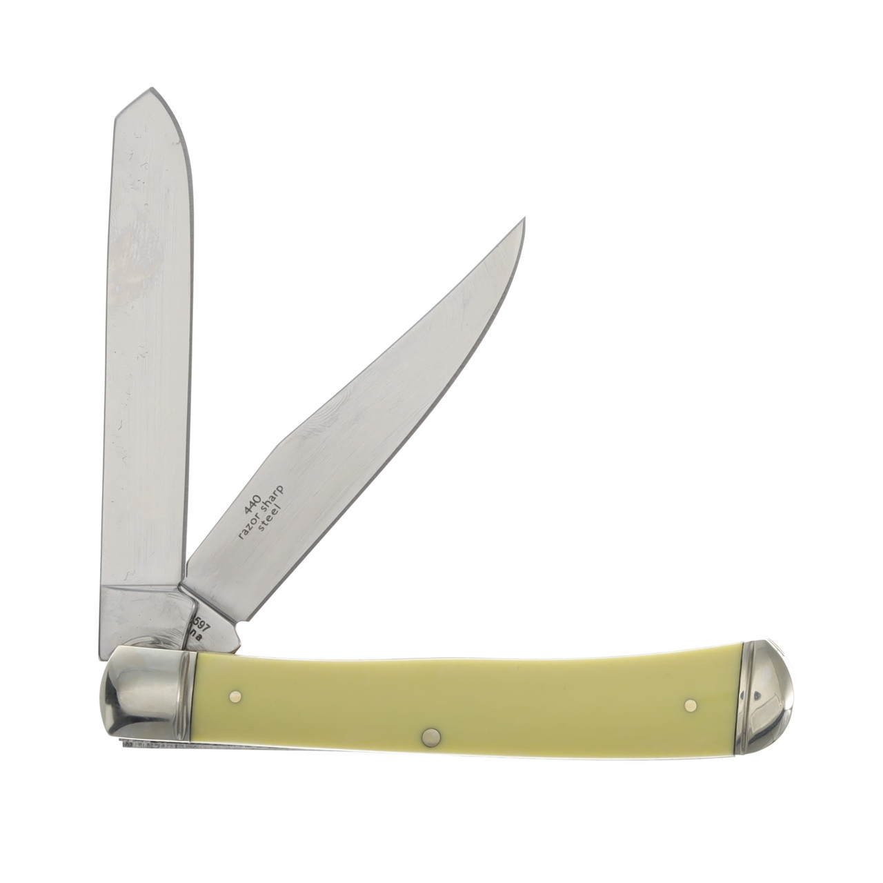 Rough Ryder Yellow Synthetic Trapper RR597 - Smoky Mountain Knife Works