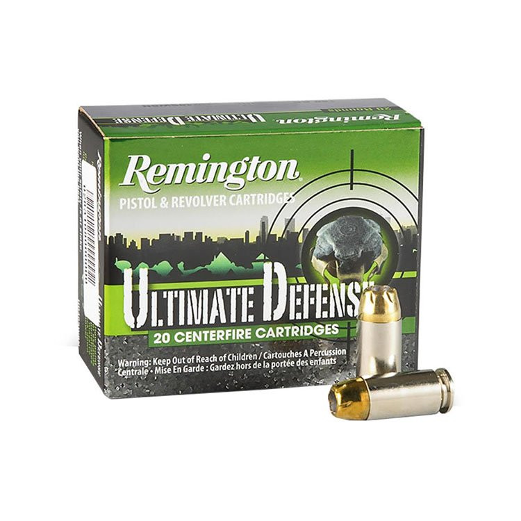 Remington Ultimate Defense 9MM Ammunition 124 Grain Brass JHP 20 Rounds ...
