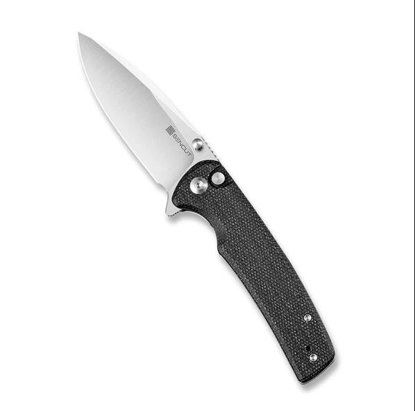 SENCUT Sachse Folding Knife 3.47 Inch Plain Satin Drop Point