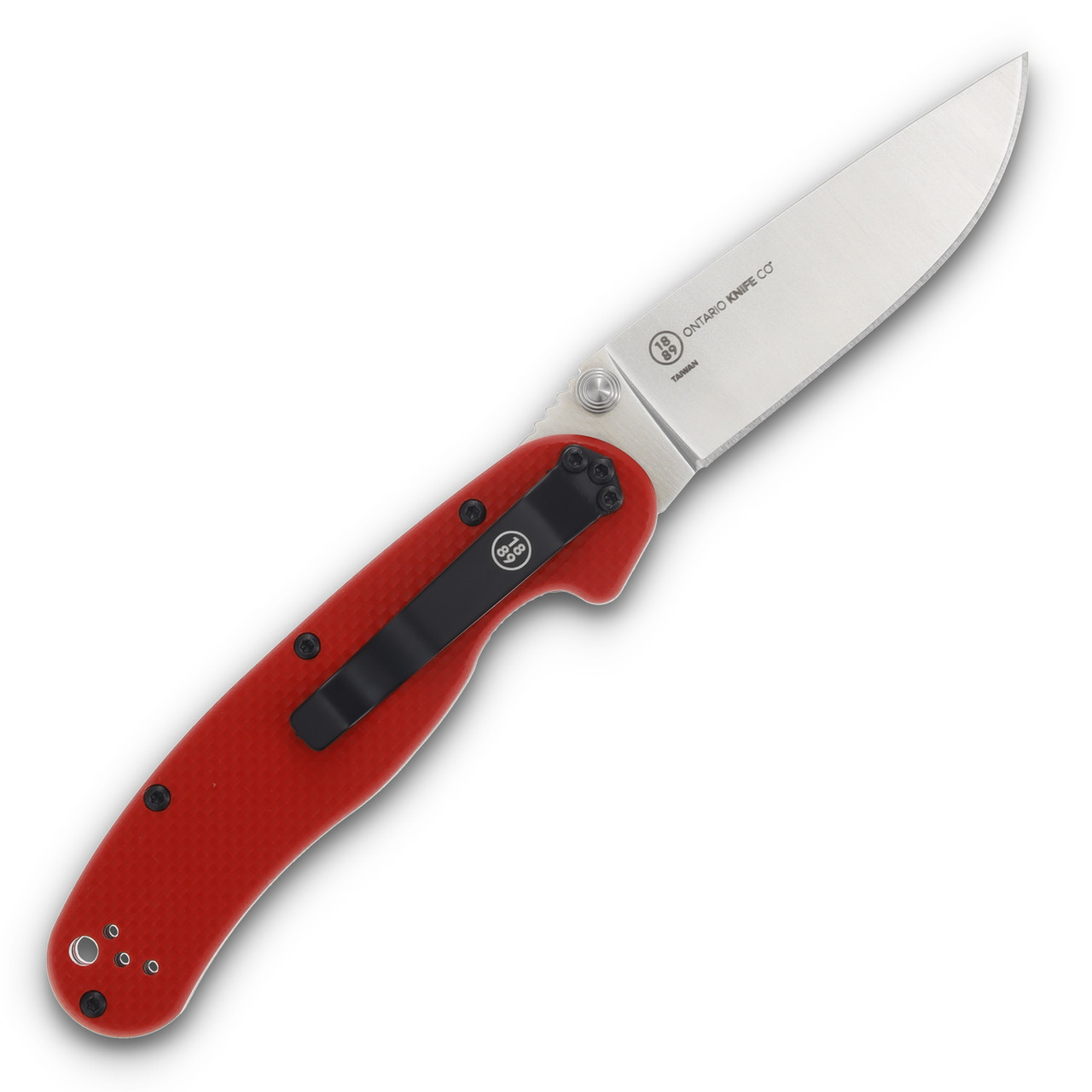 Ontario Rat II Red G-10 Handle Satin Folding Knife ON8064 - Smoky ...