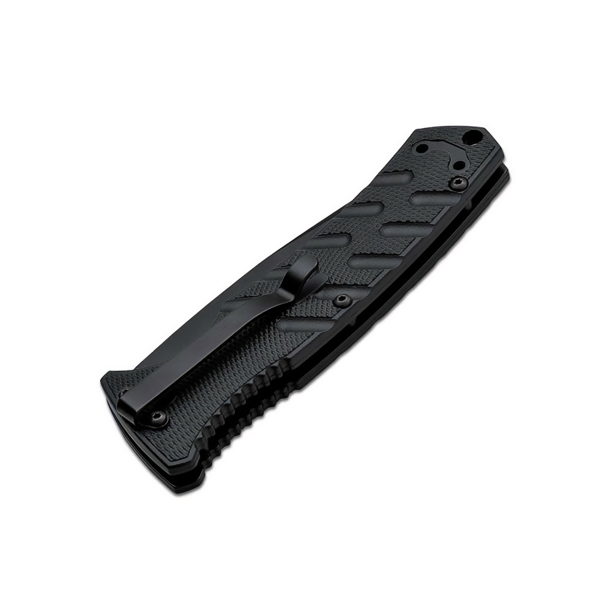 Boker Plus Strike All Black Serrated Tanto D2 auto AUBK01BO458 - Smoky ...
