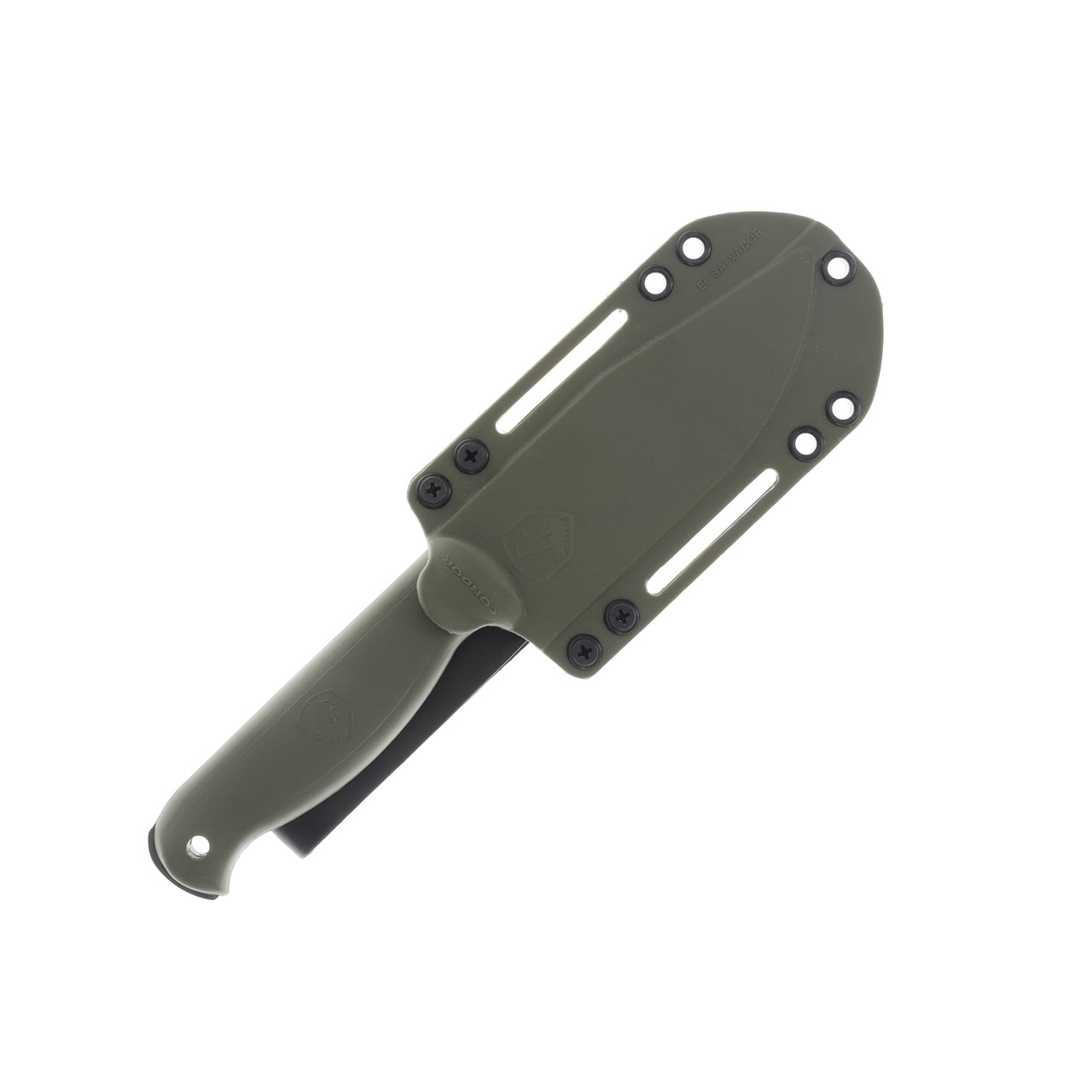 Condor Fighter Knife Army Green 4.73in Plain Black Cerakote Clip Point