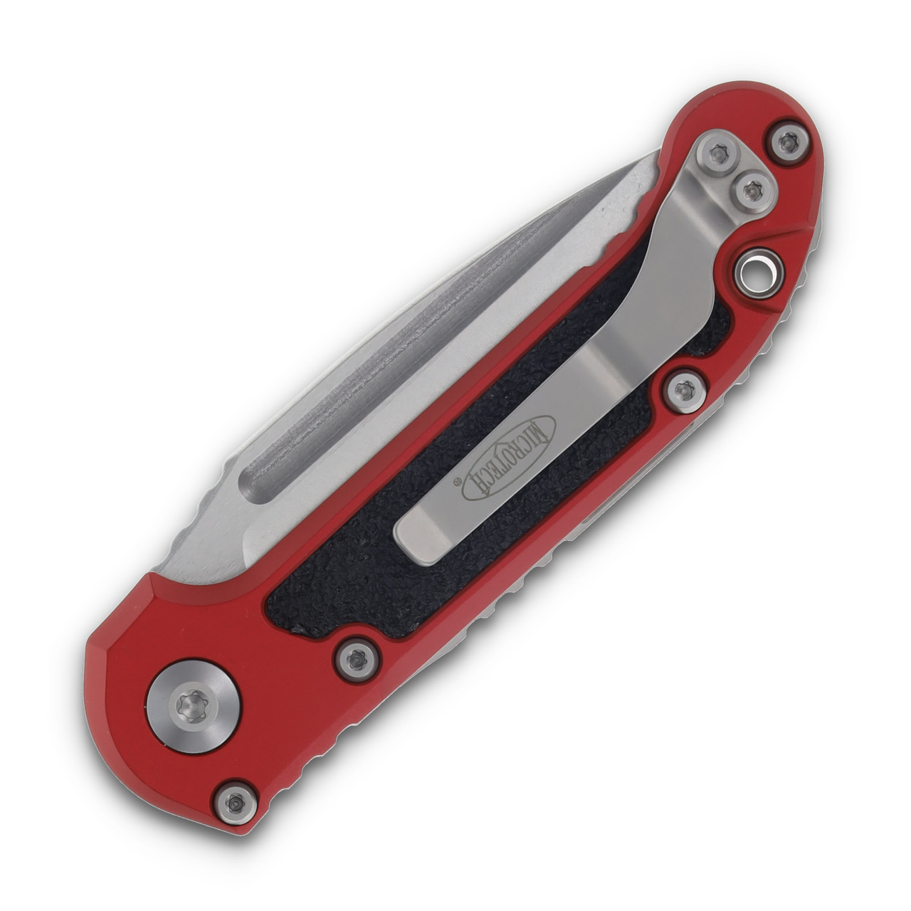 Microtech LUDT Gen III Red Auto Knife 3.5in Plain Stonewashed Drop ...