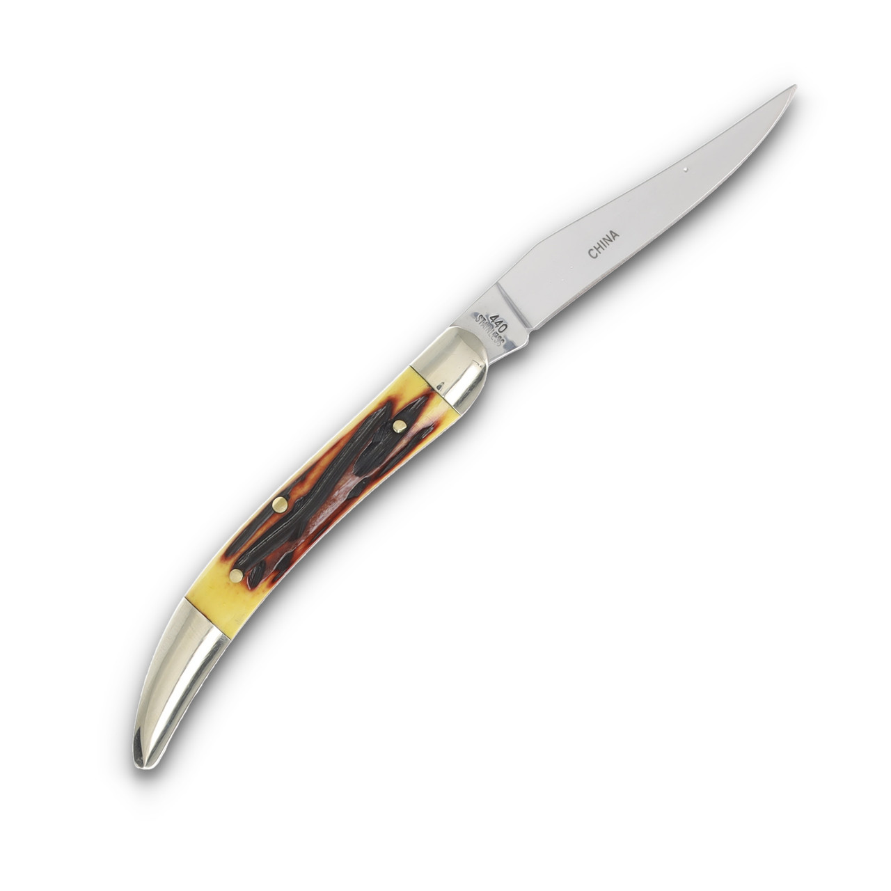 Blackhills Steel Winter Aged Bone Toothpick Folding Knife