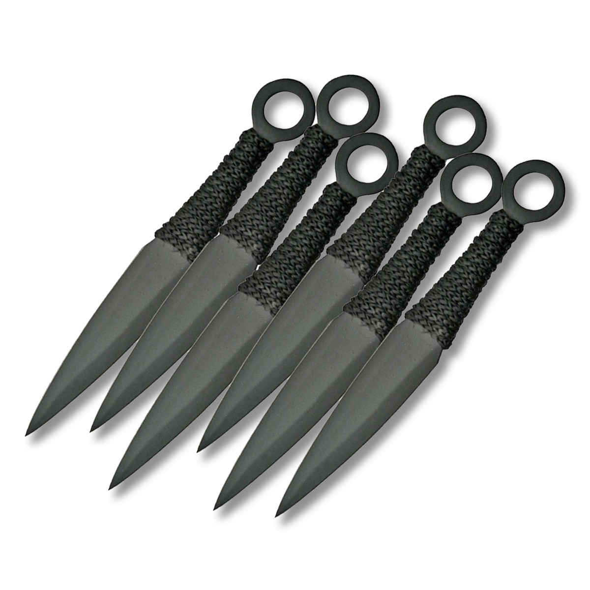 Rite Edge Kunai Throwing Knife Set 6 Pieces 6.5in Cord Wrapped Handle