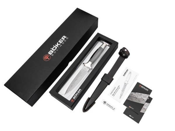 Boker Knives MG-42 Fixed Blade 5.31in Damast Dagger BK121506DAM - Smoky ...
