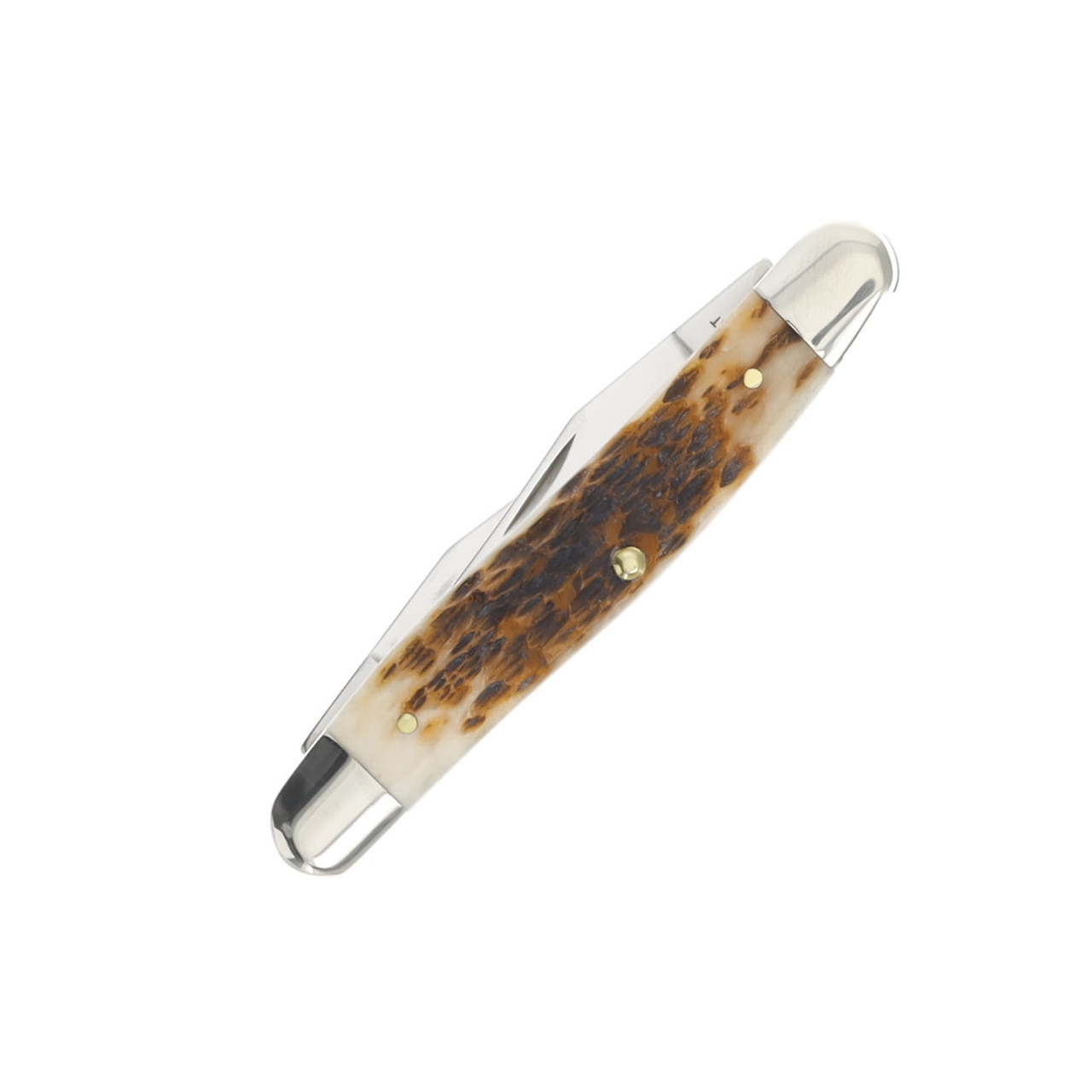 Case XX Peach Seed Jigged Amber Bone Muskrat Folding Knife CA10798 ...