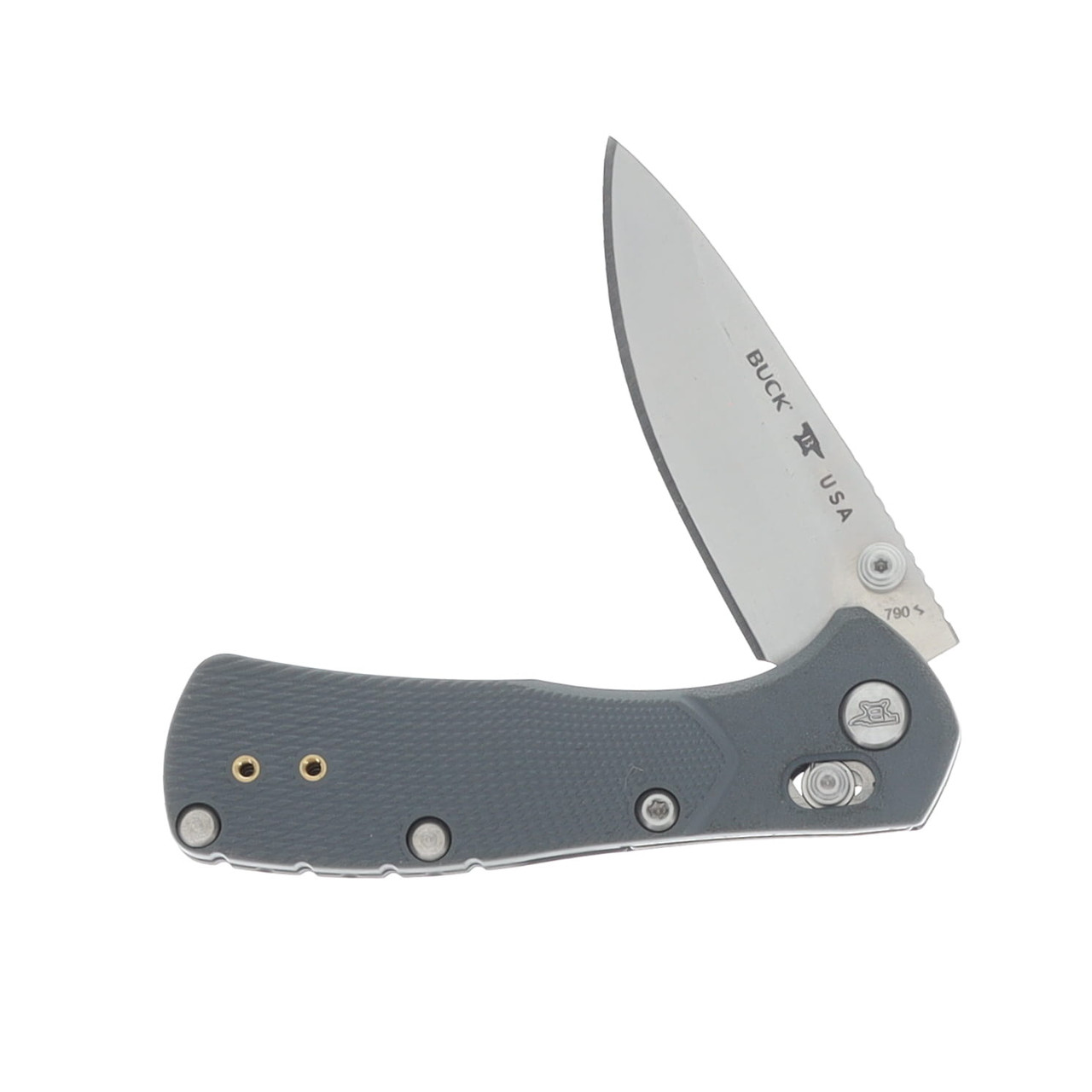 Buck Mini Range Pro Folding Knife Gray 2.62in Plain Satin Drop Point