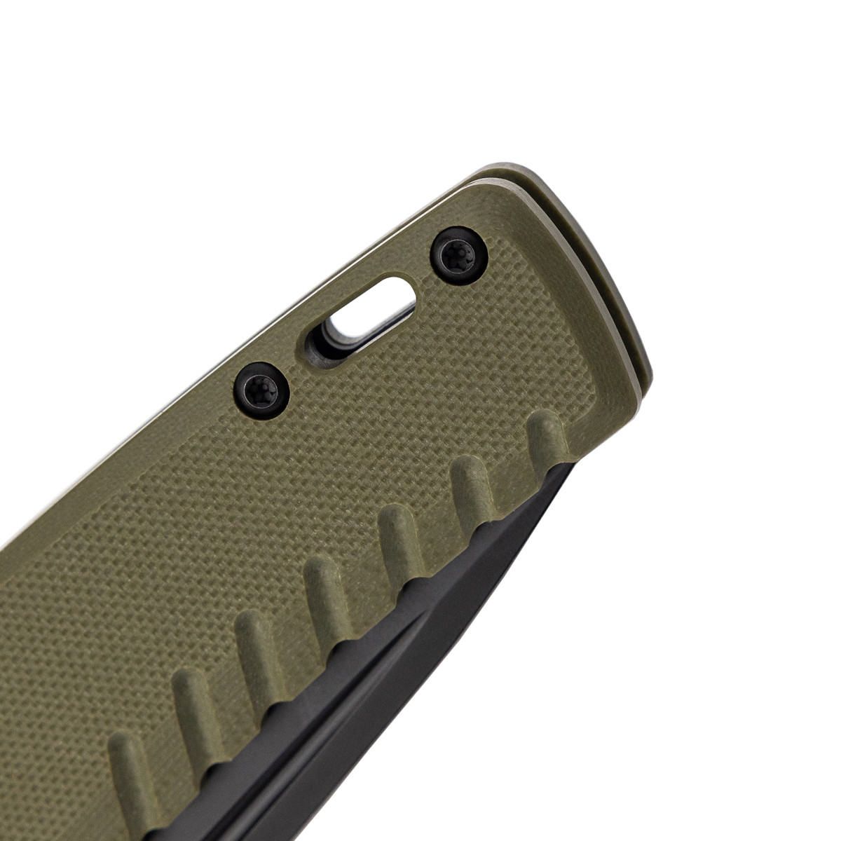 TEKTO F3 Charlie Folding Knife OD Green 3.8 Inch Plain Black Drop Point