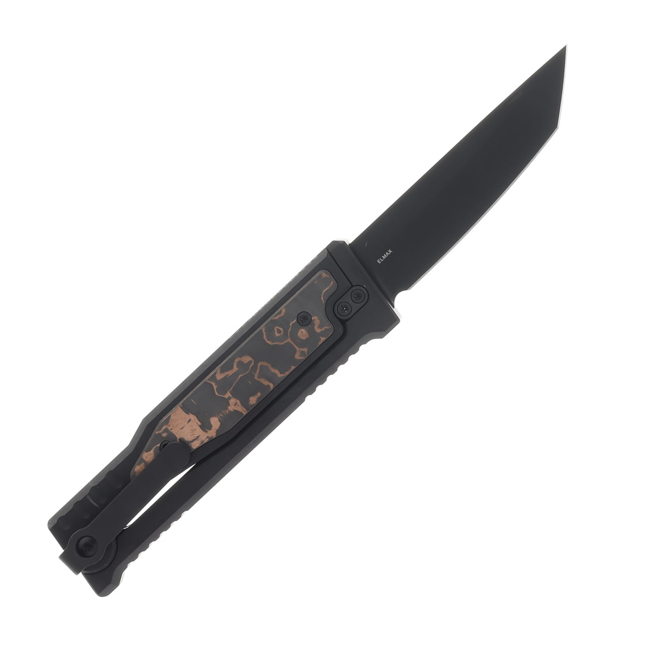 Reate EXO-M Safety Lock Gravity Knife Copper Camo Fat Carbon PVD Tanto ...