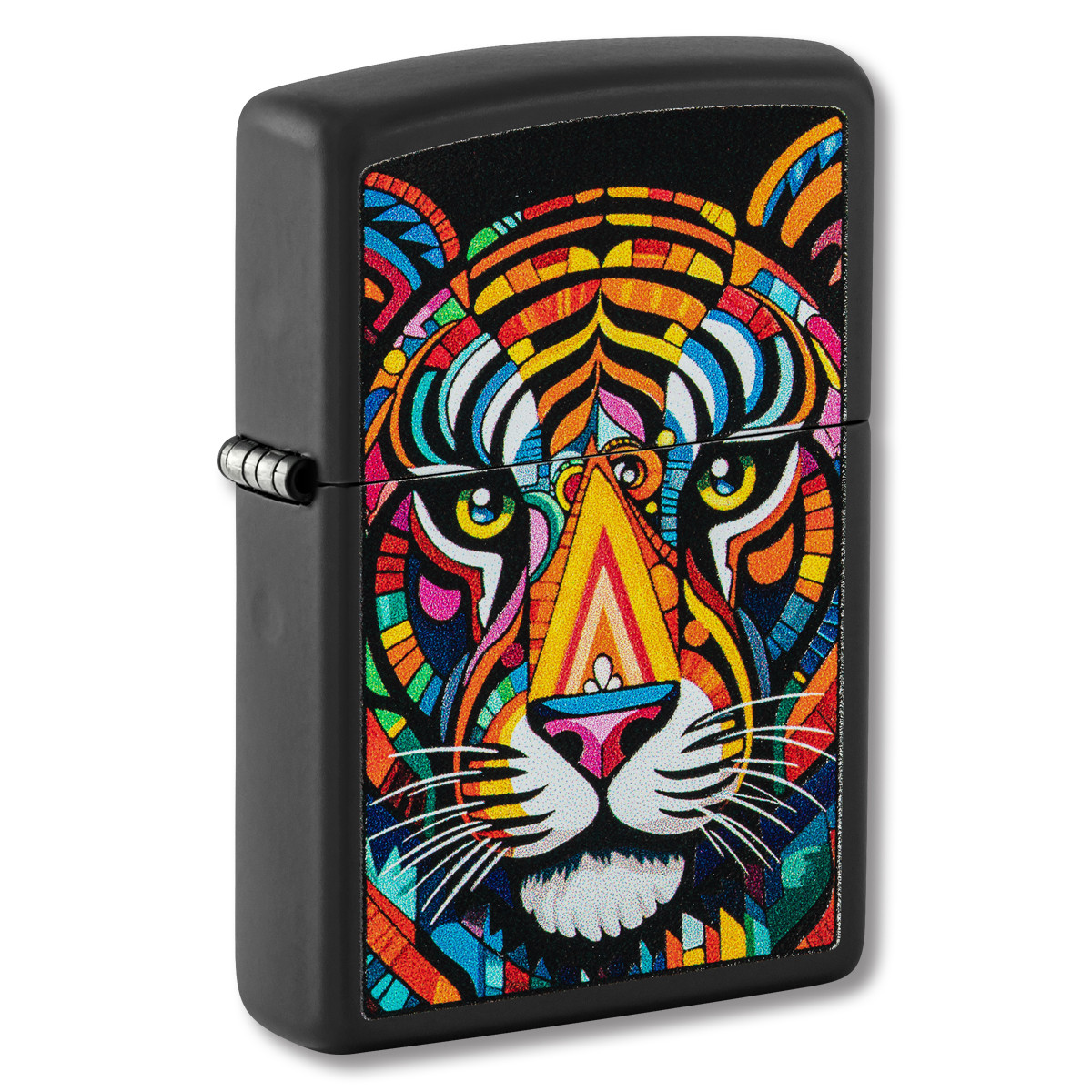 Zippo Lighter Multi Color Tiger Black Matte