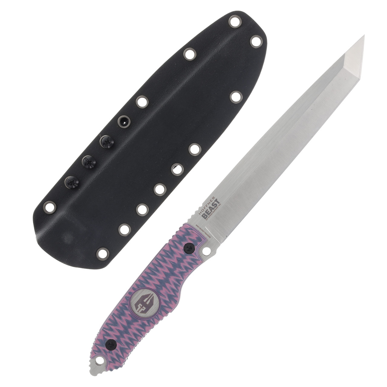 Hoffner Knives Beast Chiseled Valkyrie 7 Inch Plain Silver Tanto