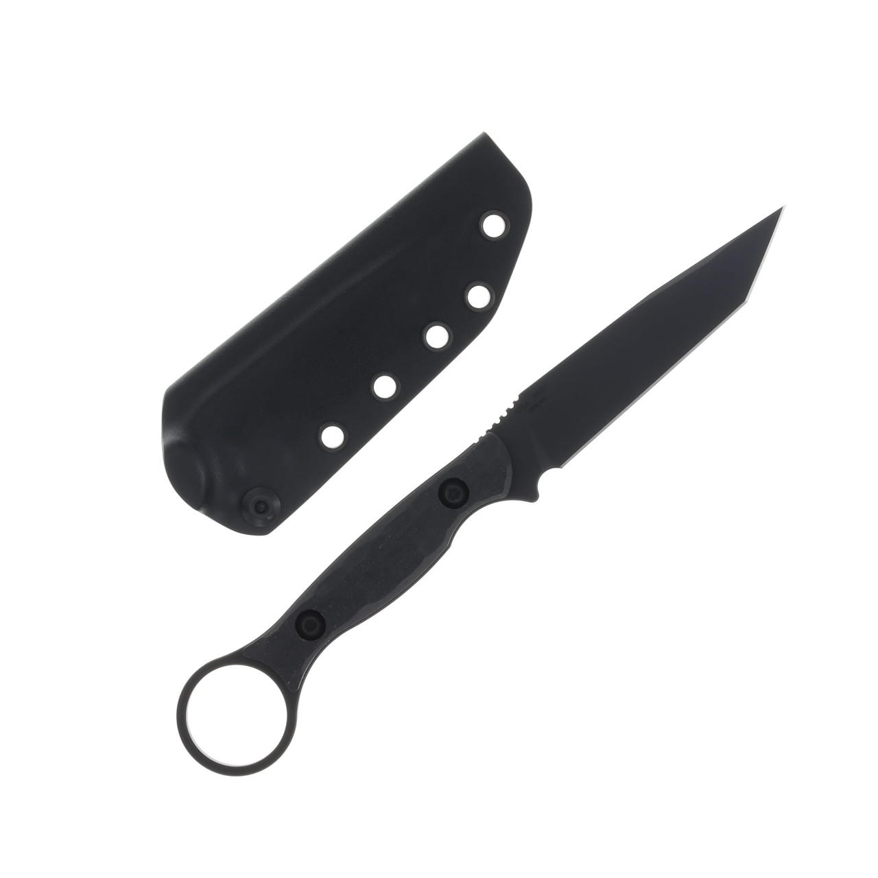 TOOR Knives Serpent T Fixed Blade Knife 3.75in Plain Socom Black Tanto