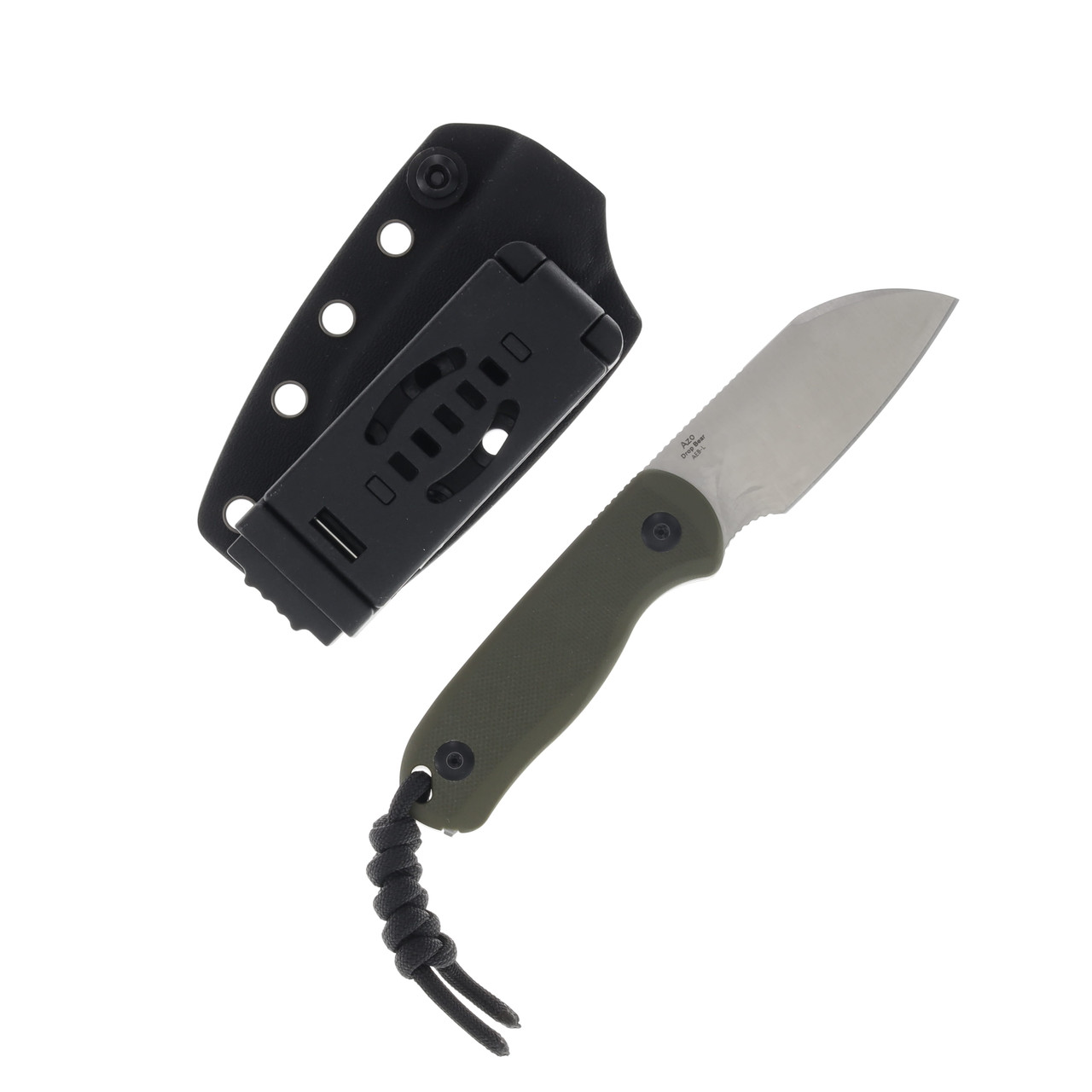 Kizer Drop Bear Fixed Blade Knife Olive 2.55in Plain Satin Sheepsfoot