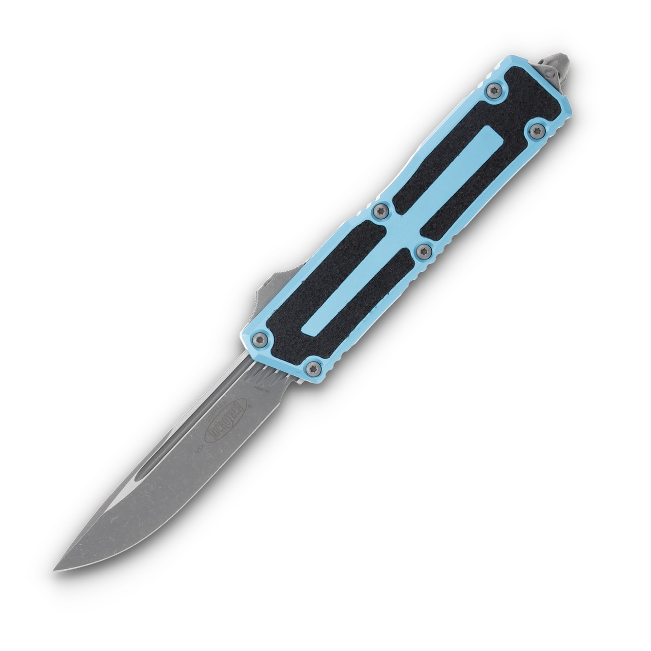 Microtech Scarab II Gen III OTF Knife Turquoise 3.88in Apocalyptic Drop ...