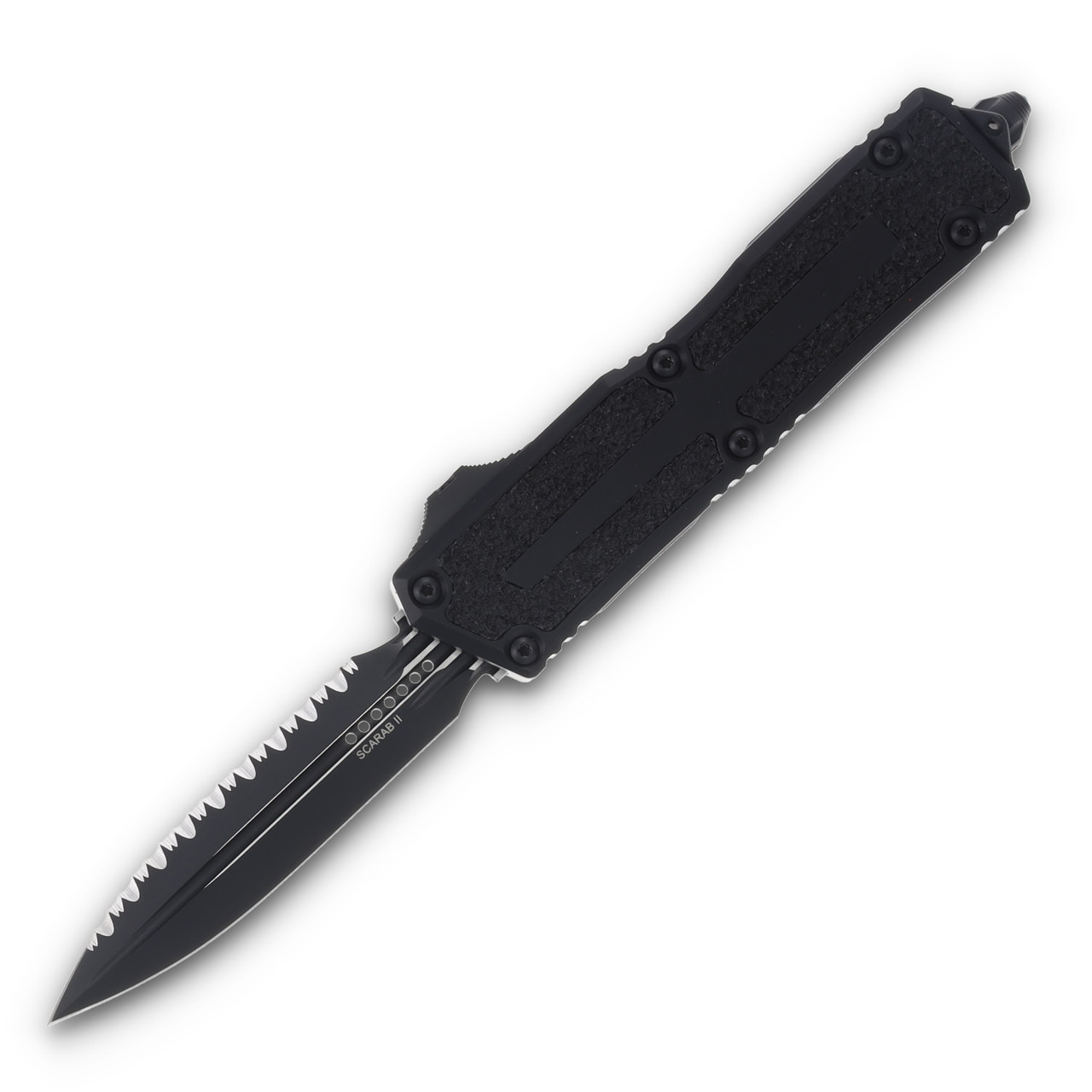 Microtech Scarab II Gen III D/E OTF Tactical Black 3.88in Full Serr ...