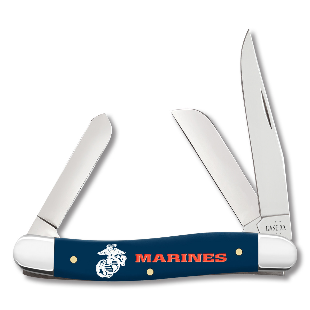 Case XX USMC Blue Smooth Synthetic Medium Stockman Folding Knife ...