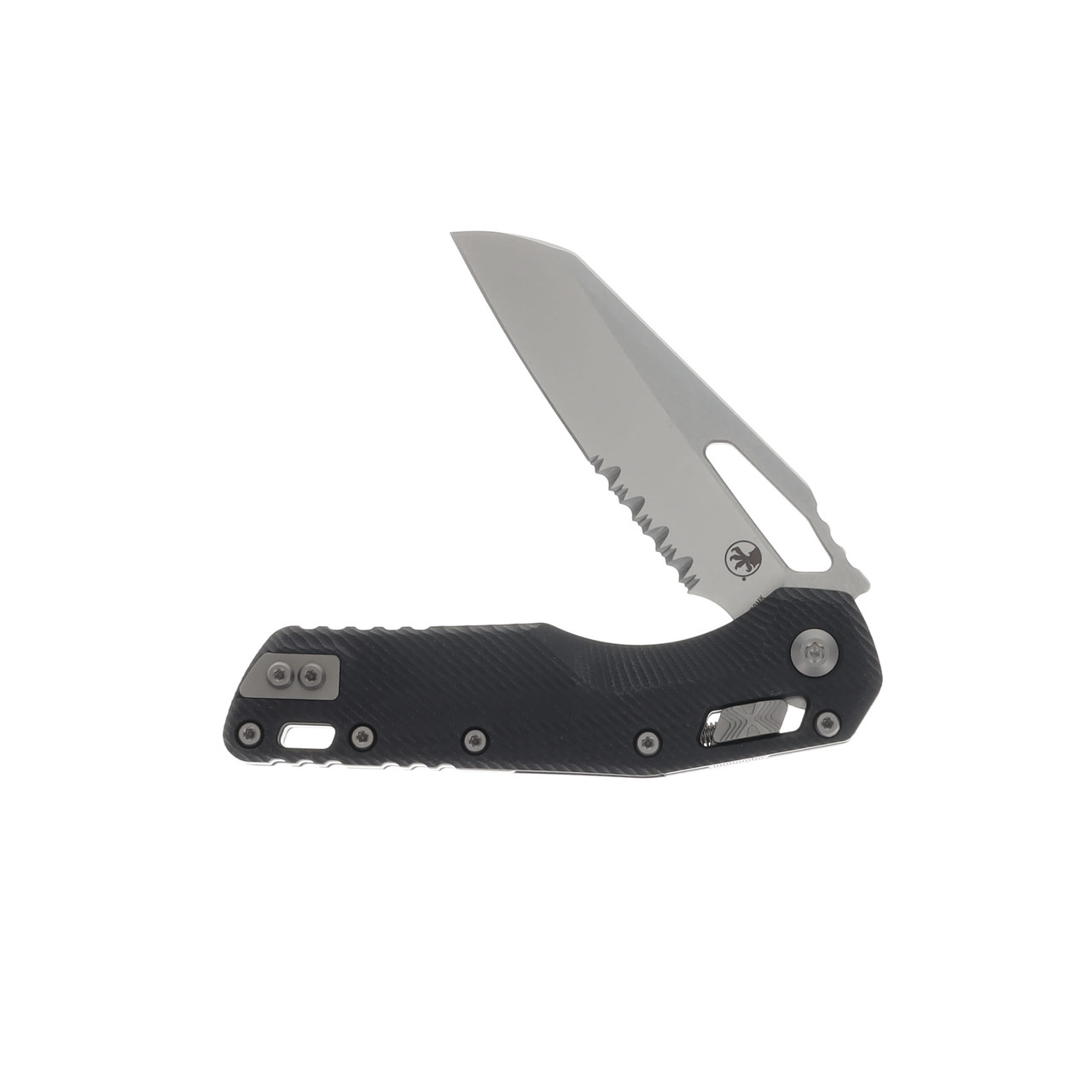 Microtech MSI S/E Fluted G-10 Black Stonewash Partial Serrated ...