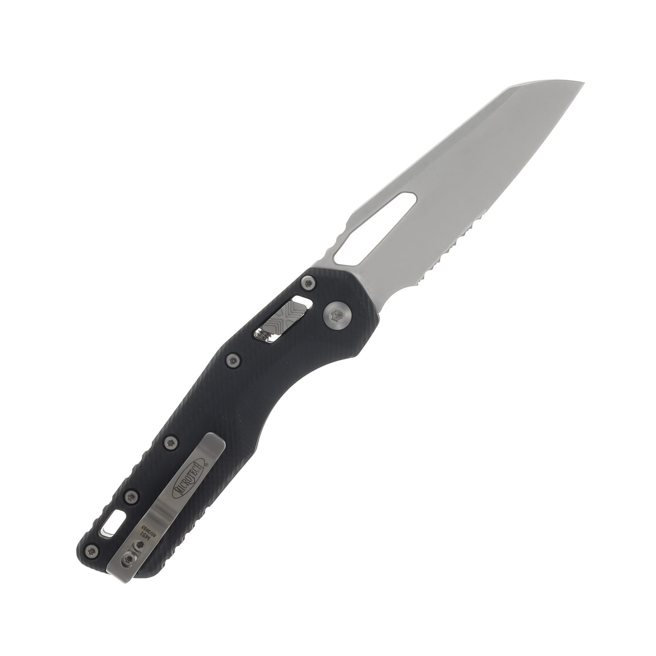 Microtech MSI S/E Fluted G-10 Black Stonewash Partial Serrated ...