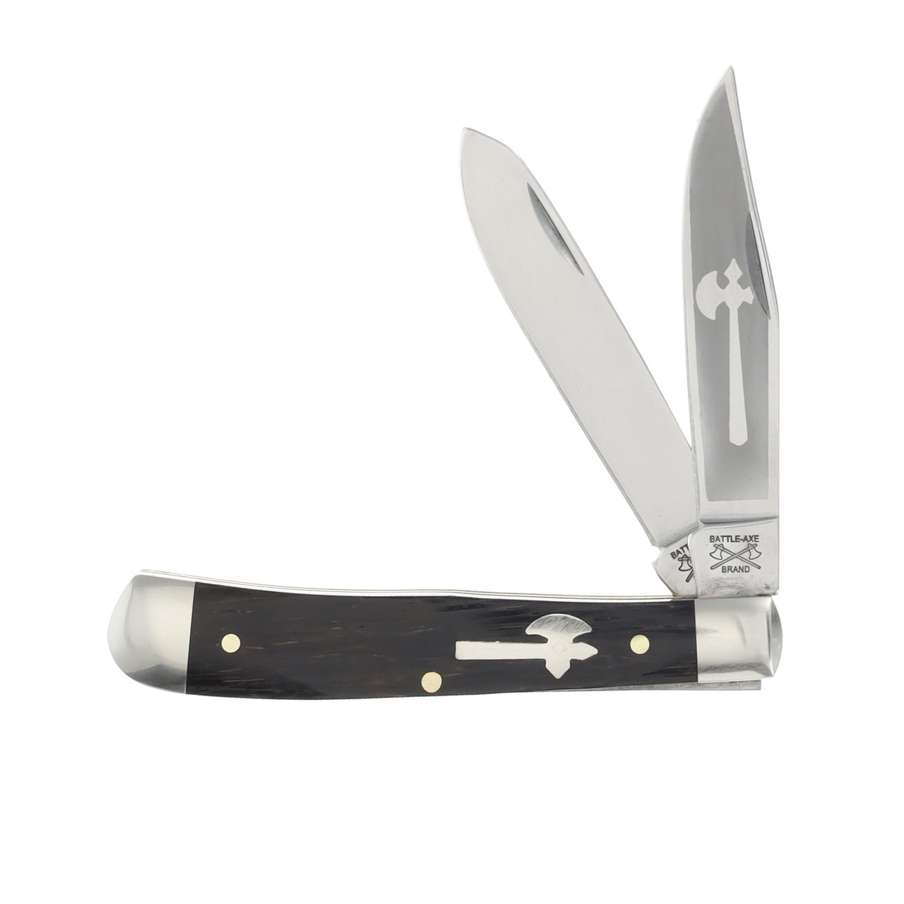 Cooper Cutlery Battle Axe 2-Bld Trapper Palm Wood Clip Point-Spey ...
