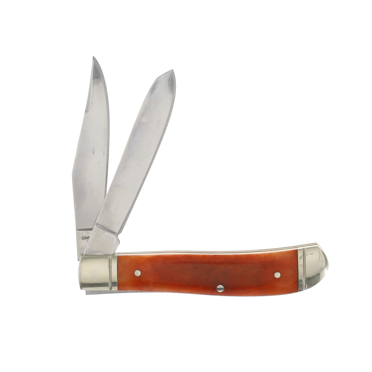Old Forge Mini Trapper 2 Bld. Burnt Orange Smooth Bone D2 Blade Steel ...