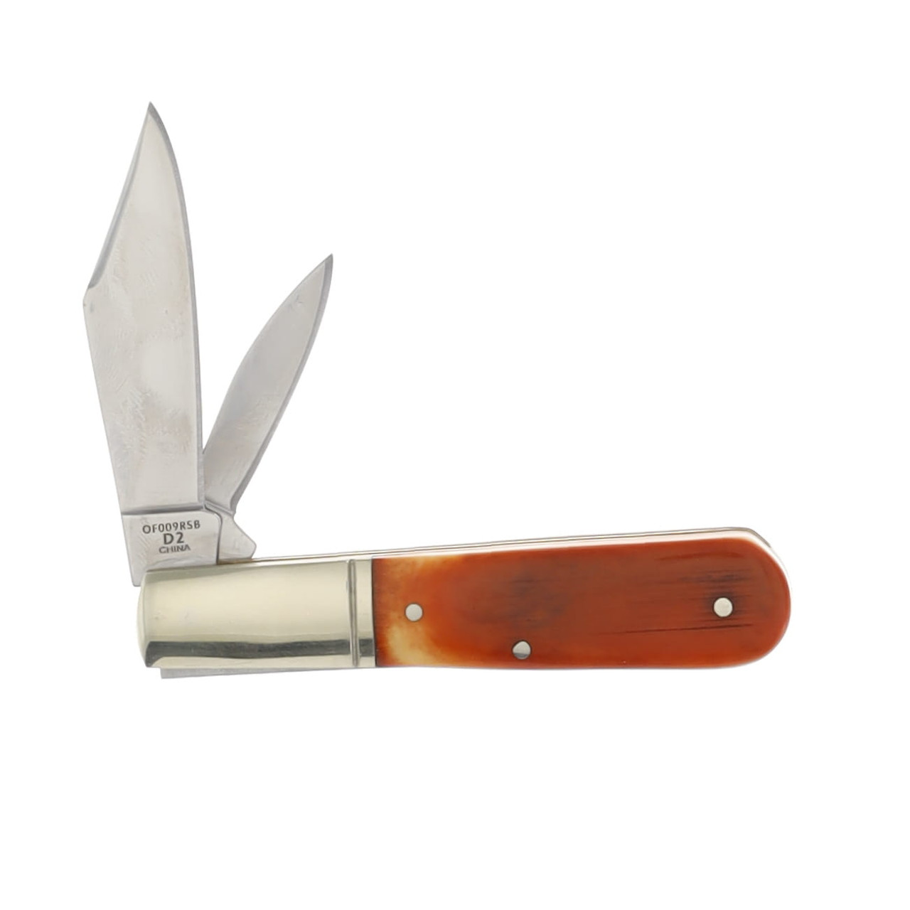 Old Forge Barlow 2-Bld. Burnt Orange Smooth Bone D2 Blade Steel ...