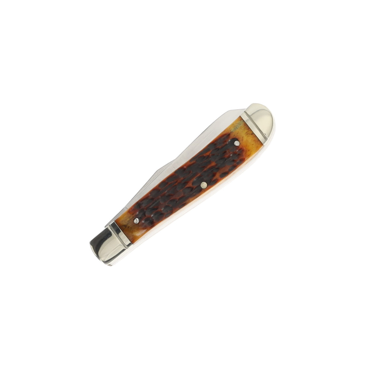 Old Forge Brown Jigged Bone Mini Trapper 2 Bld. D-2 Blade Steel OF07BJB ...