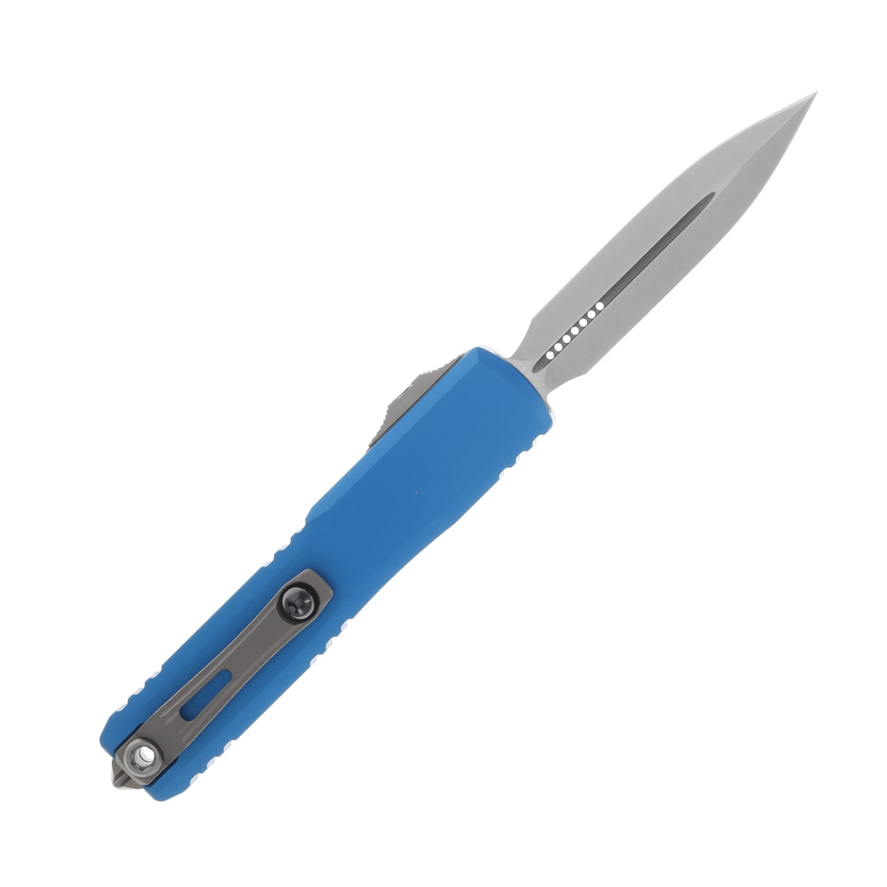 MICROTECH ULTRATECH GEN IV OTF AUTO STANDARD BLUE HANDLE D/E STONEWASH ...