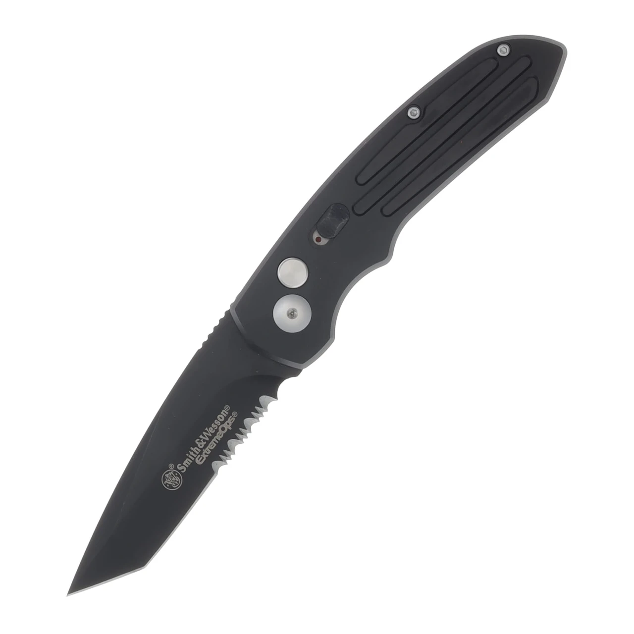 Smith & Wesson ExtremeOps Jr. Push Button OTS Auto Knife-Tanto Partial ...