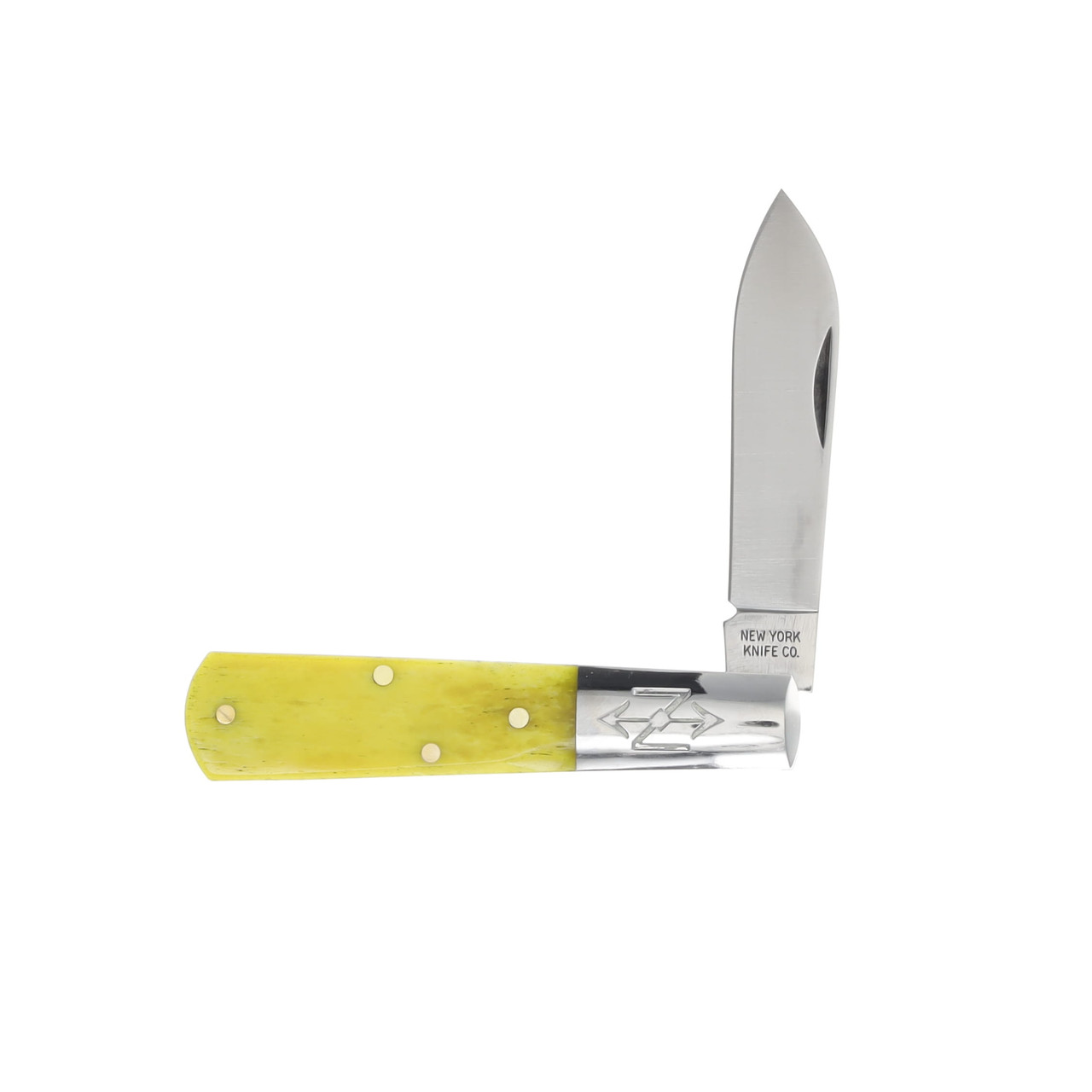 New York Knife Co. Yellow Smooth Bone Barlow Folding Pocket Knife ...