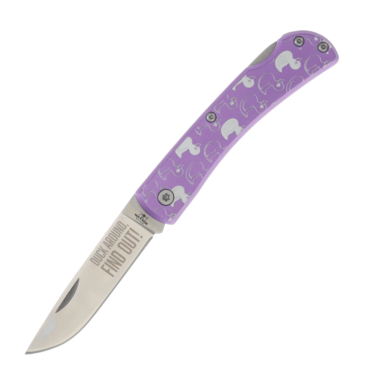 Bear & Son Small Farmhand Duck Around & Find Out Purple - White