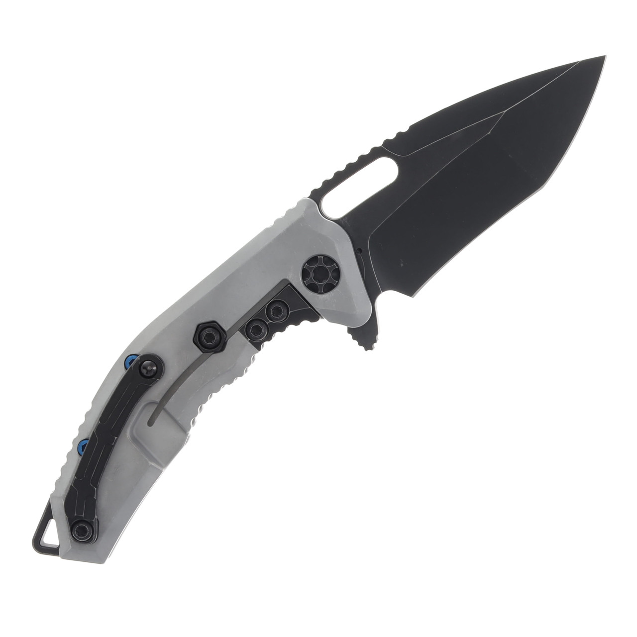 Heretic Knives Medusa Manual Folding Knife Recurve Battle Black Blade ...