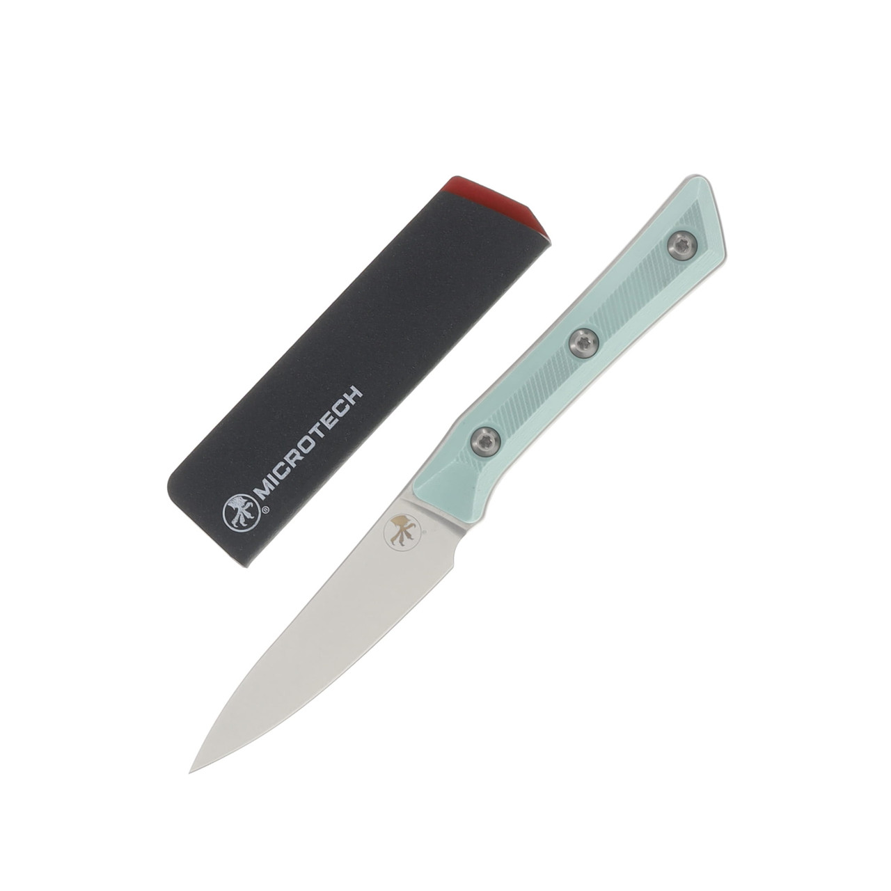 Microtech Pairing Knife Caribbean Blue 3.5in Plain Stonewash Paring ...