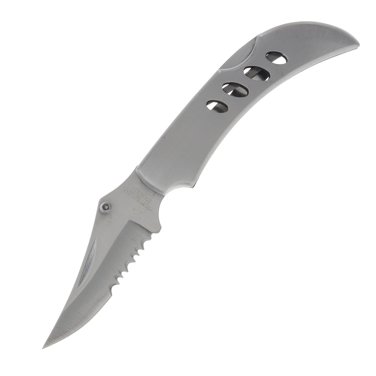 Frost Quicksilver Folding Knife Backlock Clip Point FR254SS - Smoky ...