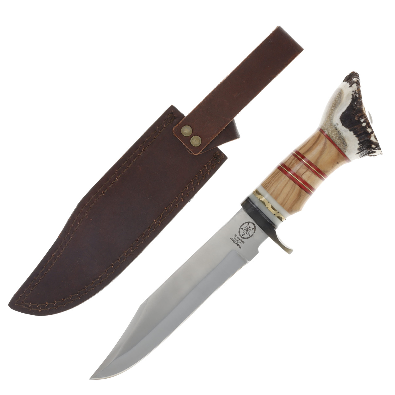 Valley Forge Cutlery Large Fixed Blade Stag and Wood Handle VF0033DSSS ...