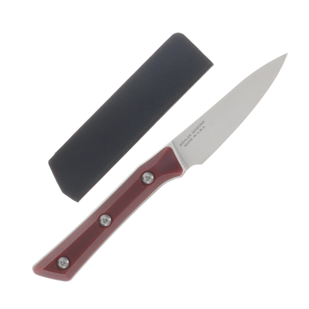 Microtech Paring Knife Merlot 3.5in Plain Stonewash Paring