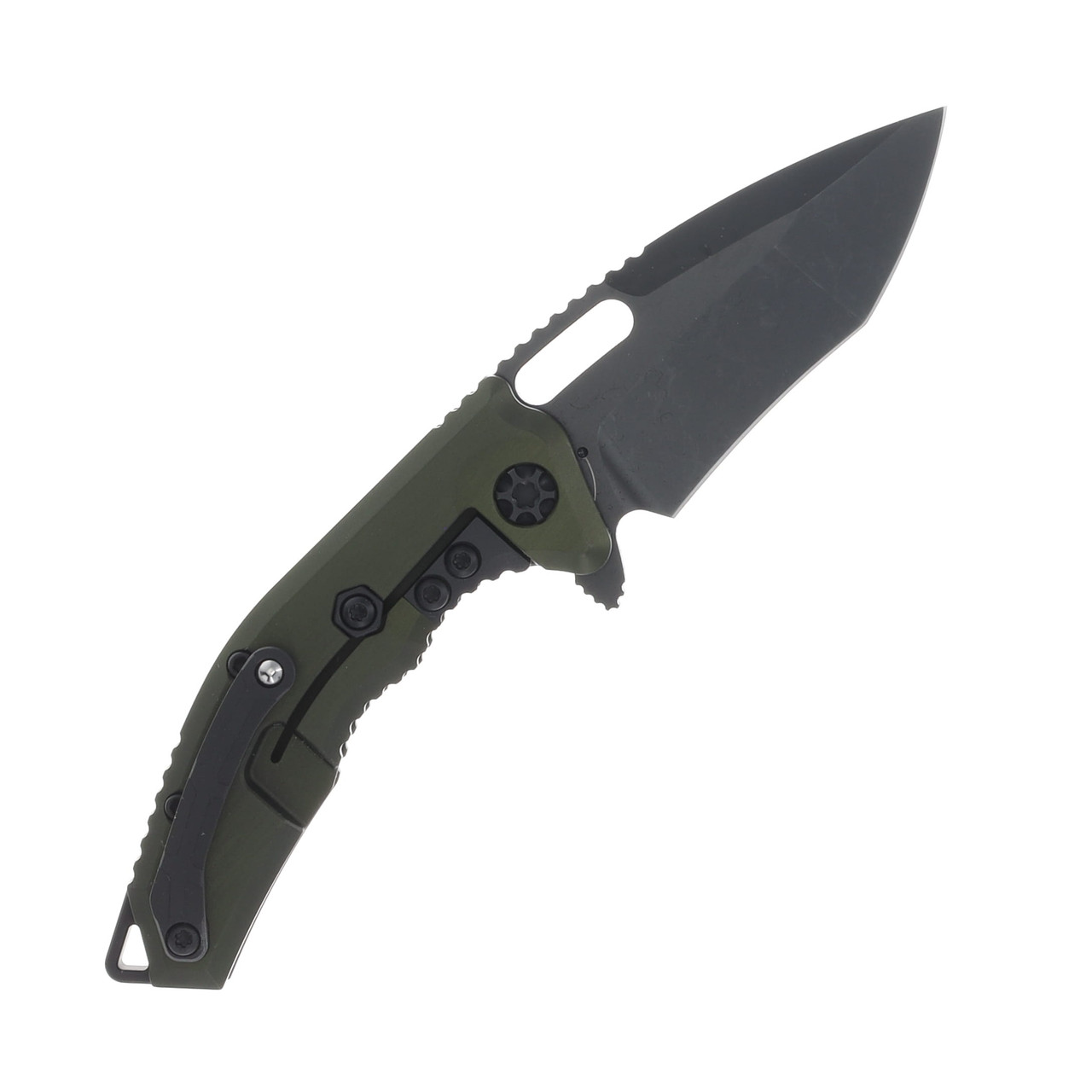 Heretic Medusa Manual Folding Knife Recurve DLC Standard OD Green ...