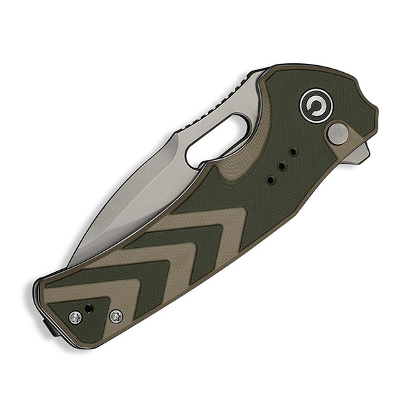 CIVIVI Vexron Milled Green & Tan G-10 Handle Stonewashed 14C28N Blade ...