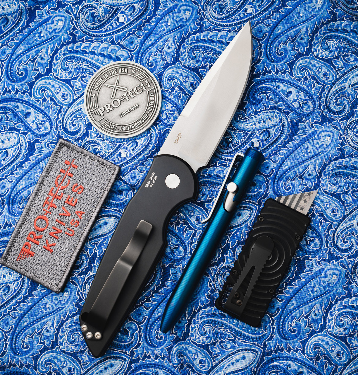 Pro Tech OTS Auto Tactical Response 3 Black Grooved Aluminum Handle ...