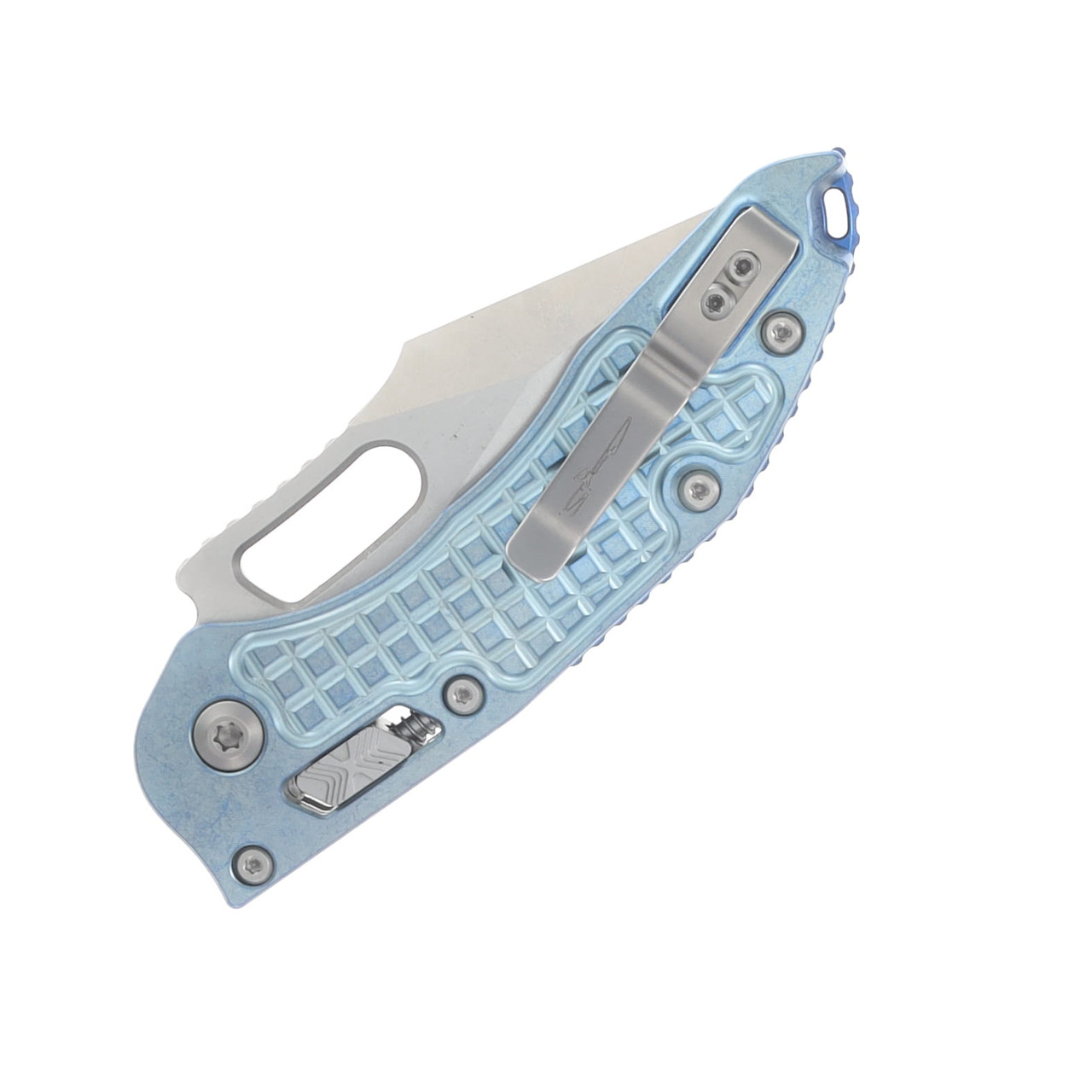 Marfione Stitch RAM-LOK Folding Knife Stonewash Standard Edge/Ice Blue ...