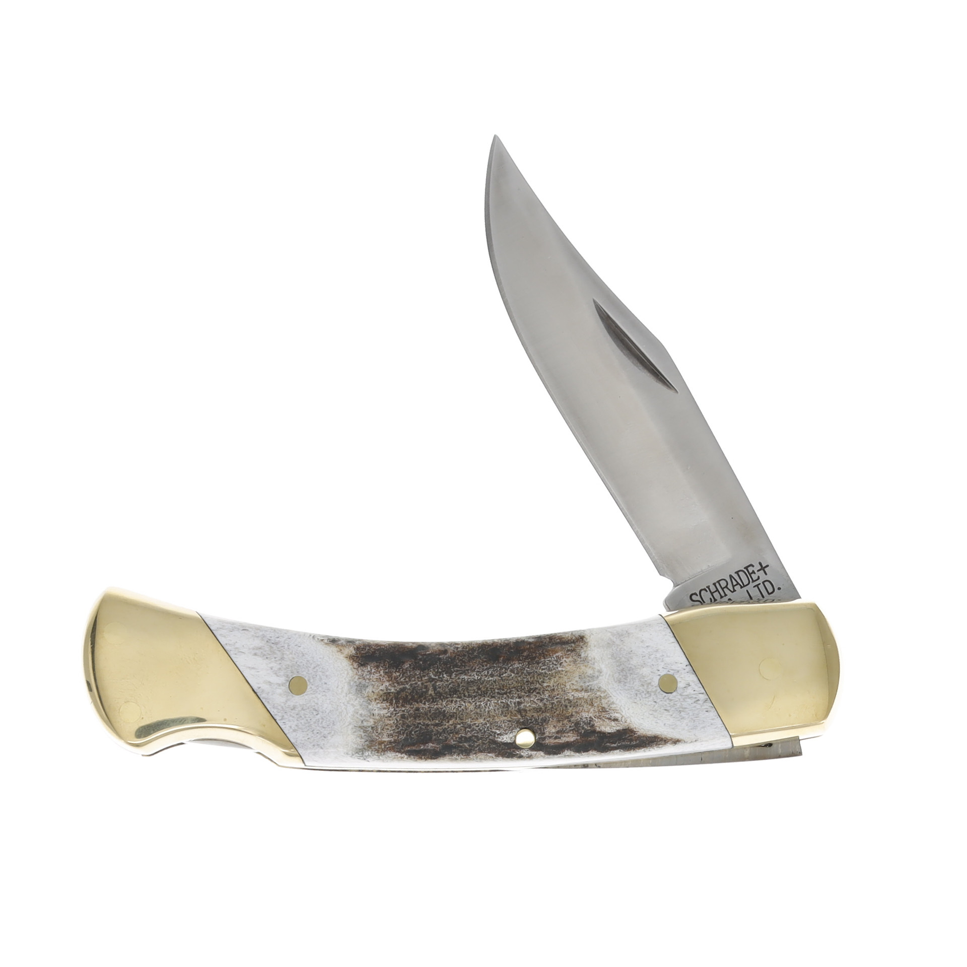 Schrade Stag Lockback Clip Point Folding Knife SCH6 - Smoky Mountain ...