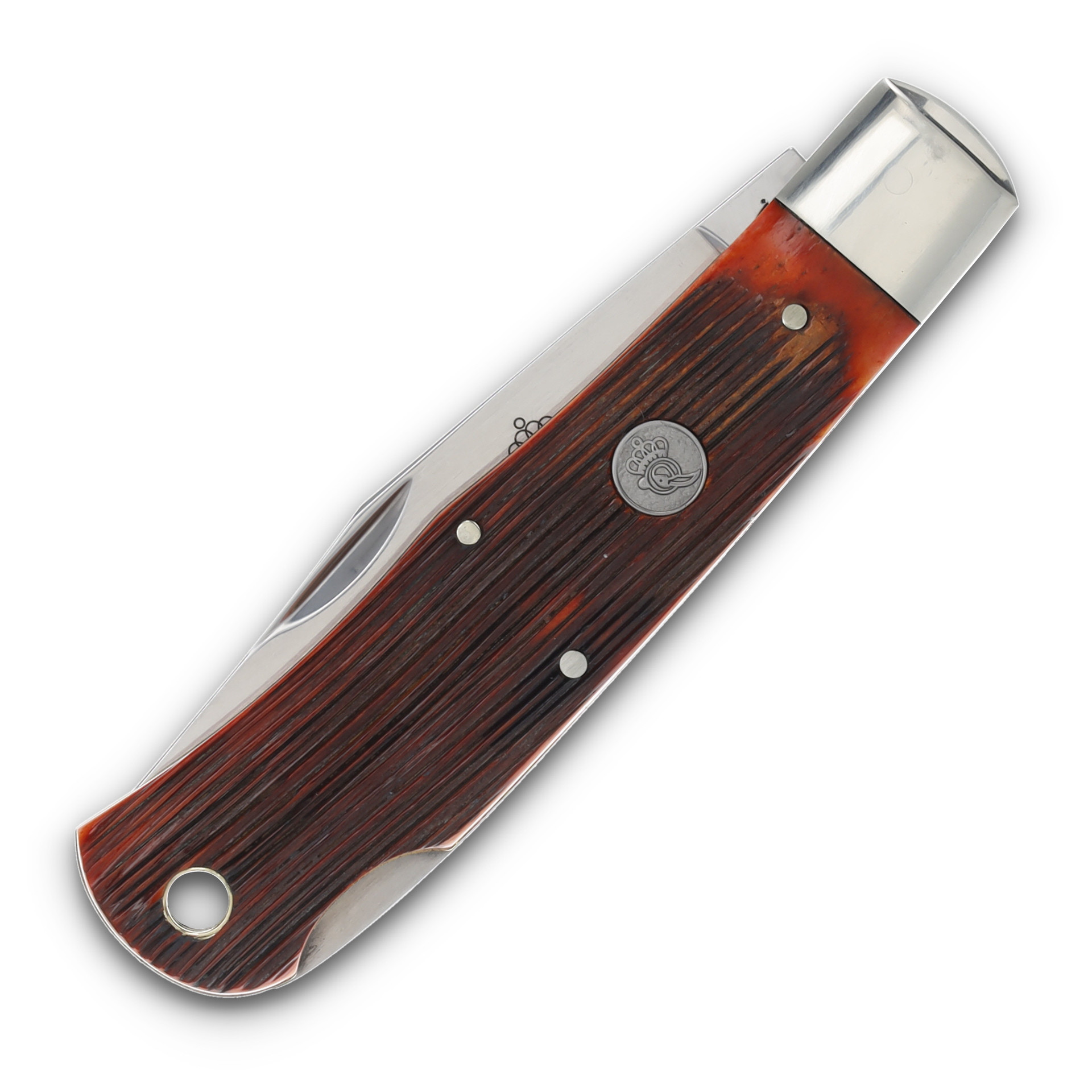 Queen Cutlery Lockback Folding Knife Amber Winterbottom Bone QAWB106L ...