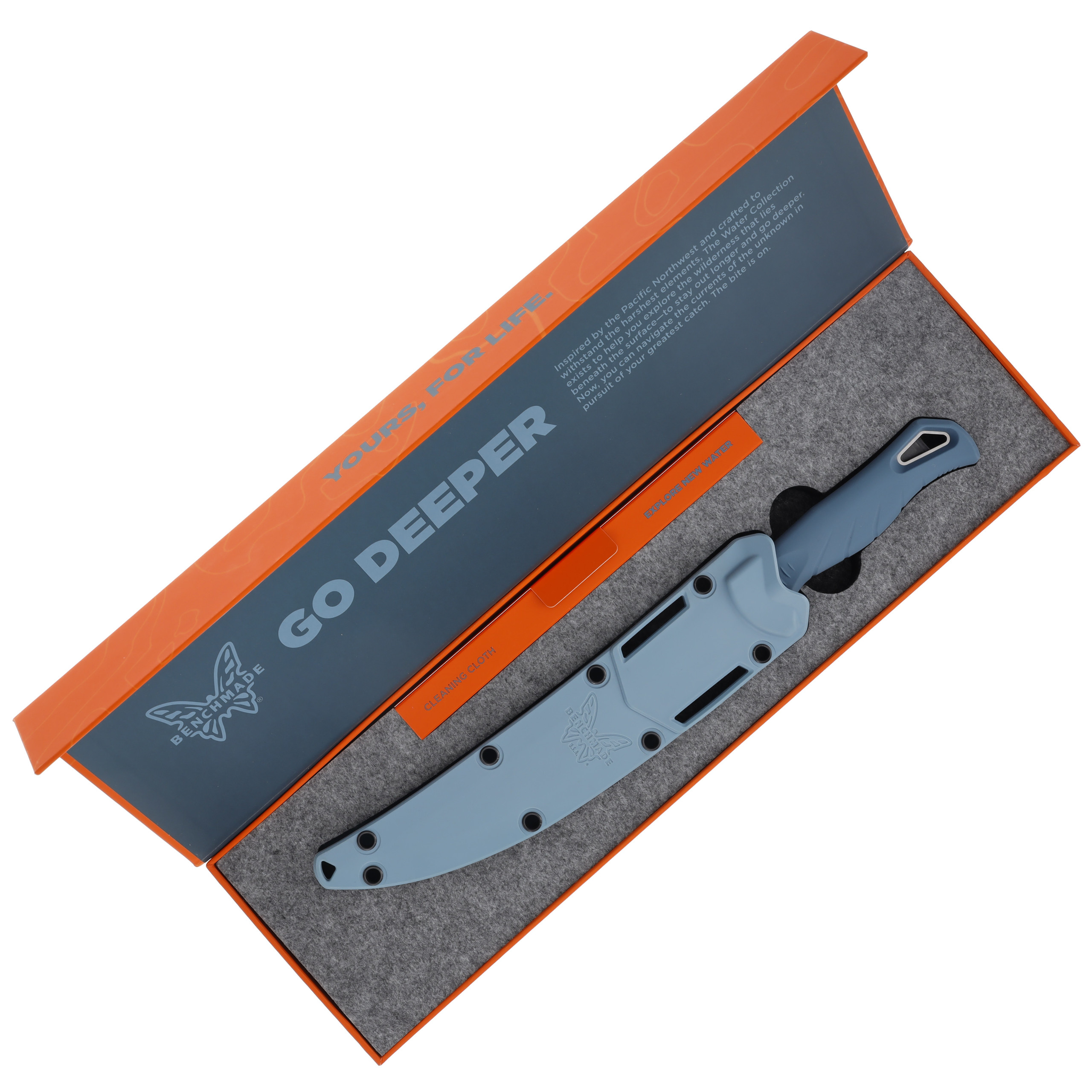 Benchmade Fishcrafter Fixed Blade Knife (7" Magnacut | Depth Blue ...