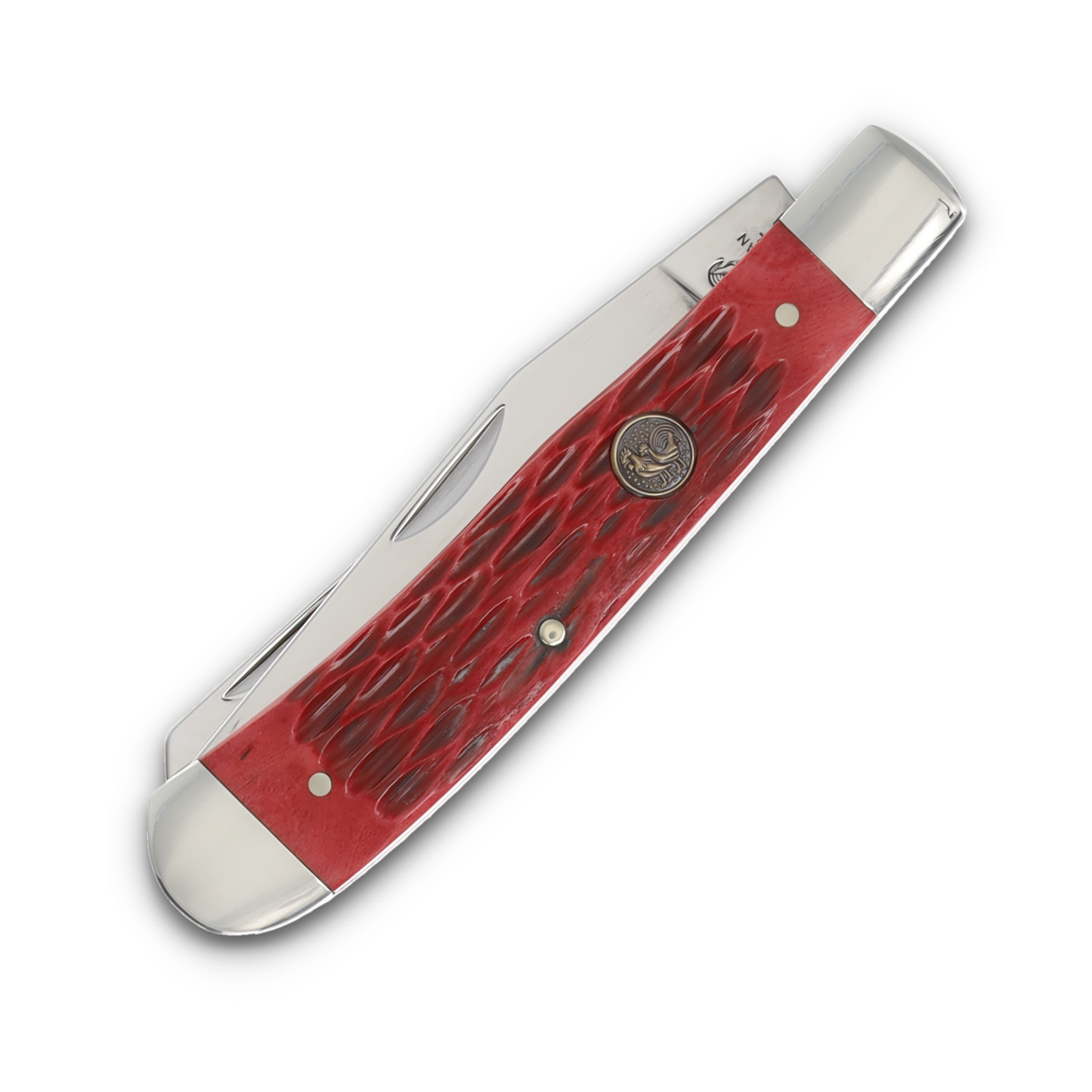 Hen & Rooster 4.25in Red Pick Bone Trapper 4116GS